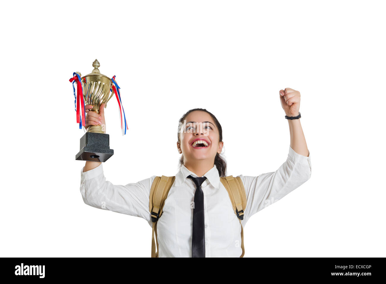 1 indian school girl student Victory Trophy Stock Photo - Alamy