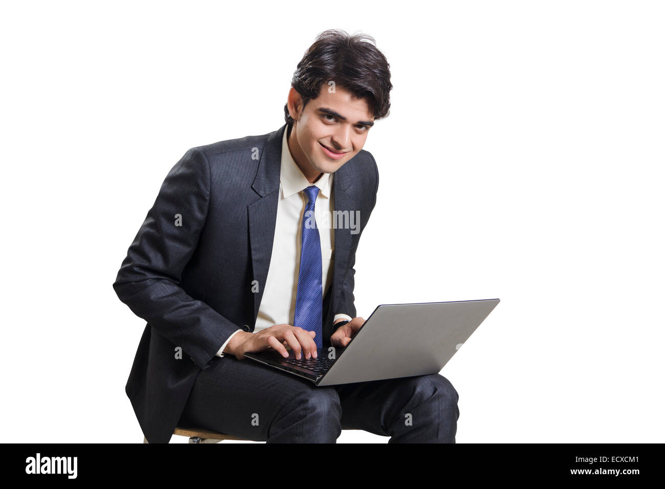 1 indian Business man laptop working Stock Photo - Alamy