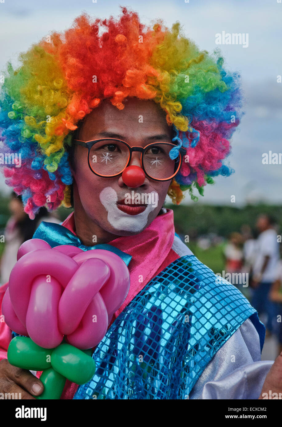 Clown performer at the International Puppet Festival in Bangkok Stock ...