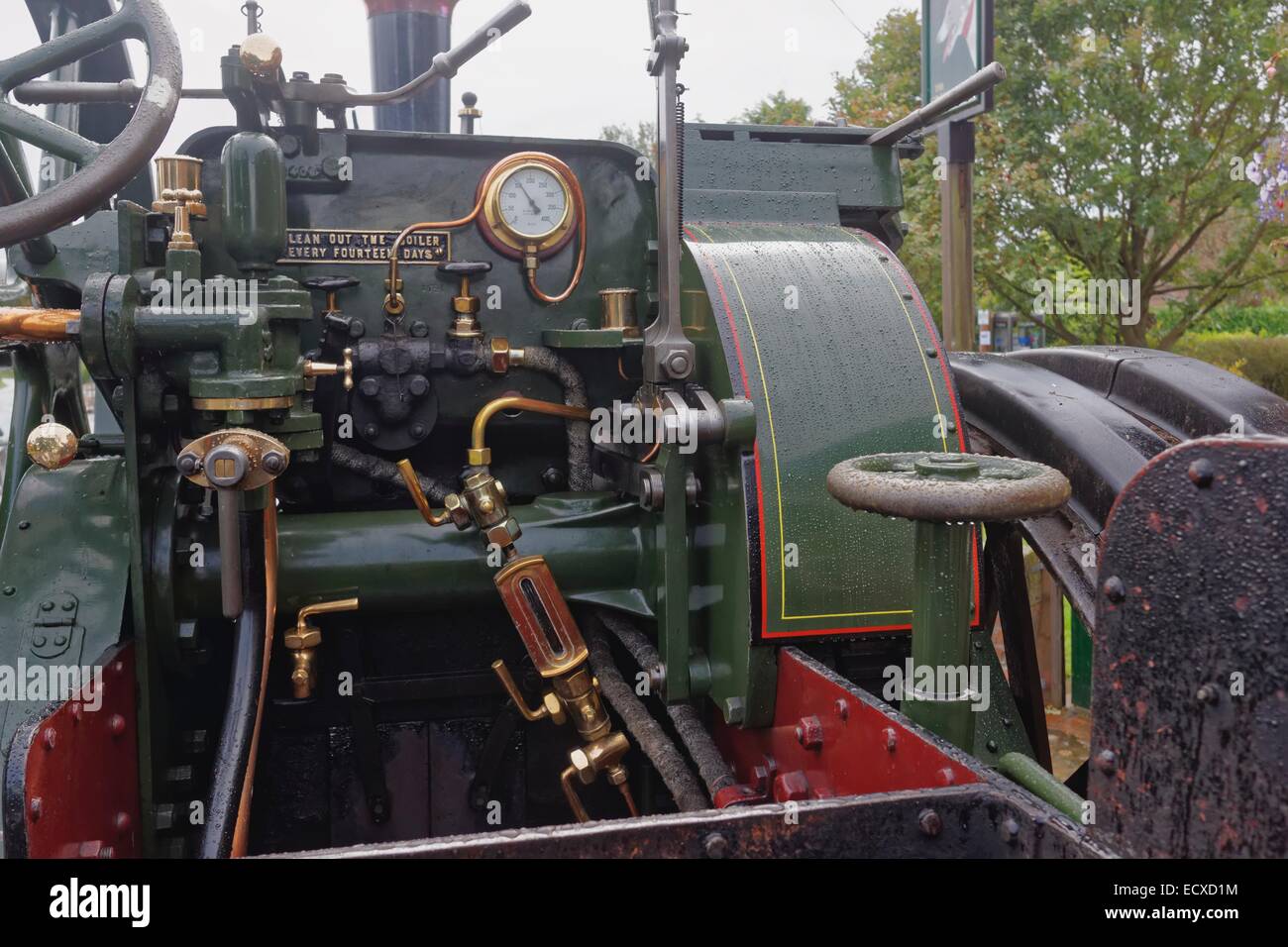 The cockpit of an early 20th Centrury steam tractor unit [steam engine ...