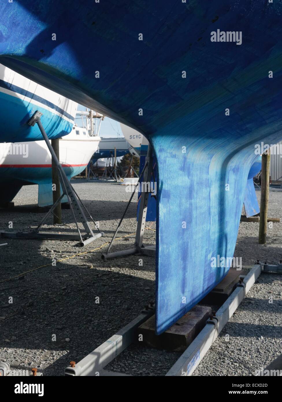 Encapsulated lead keel of a classic small yacht, the Contessa 32 Stock ...