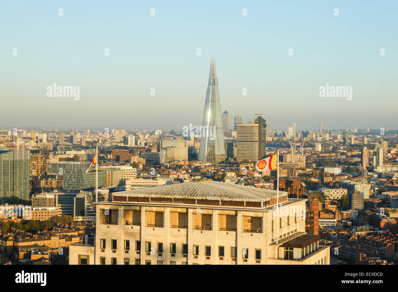 Panoramic view from London Eye capsule, London England United Kingdom ...