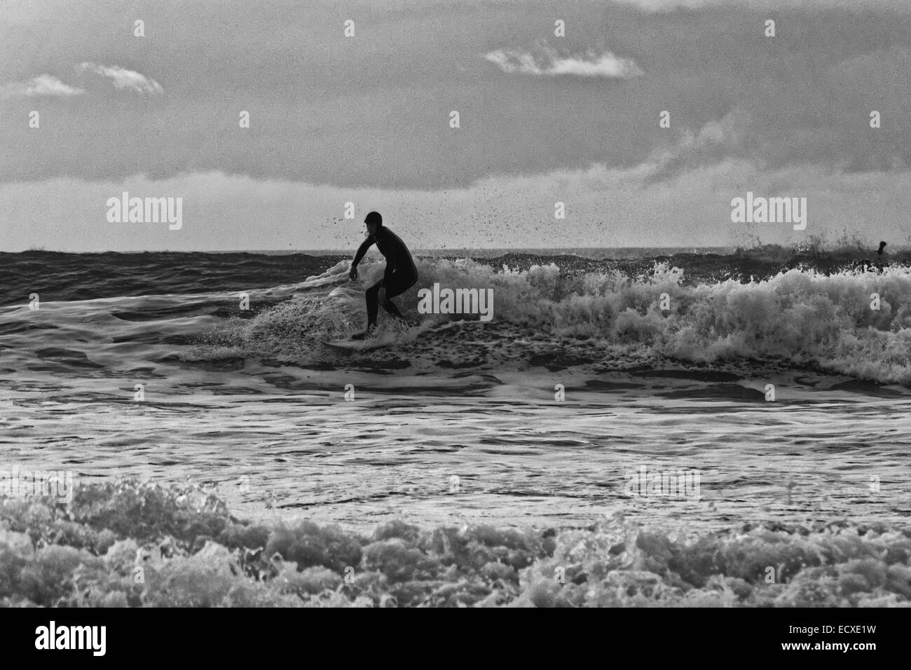 Welsh surf beach Black and White Stock Photos & Images - Alamy
