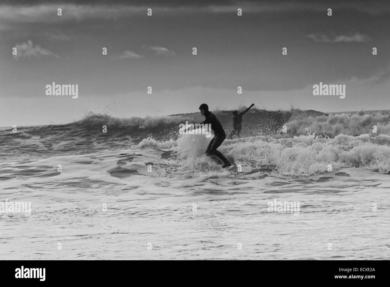 Welsh surf beach Black and White Stock Photos & Images - Alamy