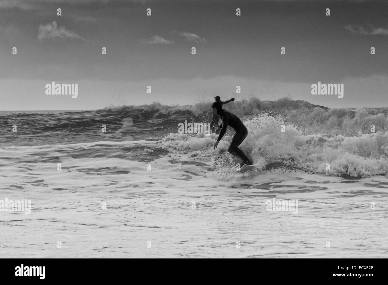 Welsh surf beach Black and White Stock Photos & Images - Alamy