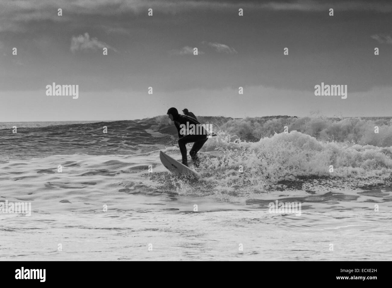 Welsh surf beach Black and White Stock Photos & Images - Alamy