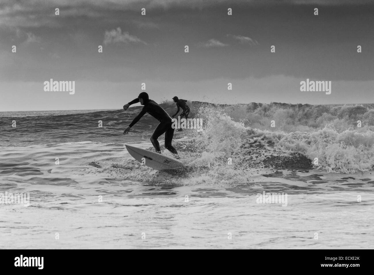 Welsh surf beach Black and White Stock Photos & Images - Alamy