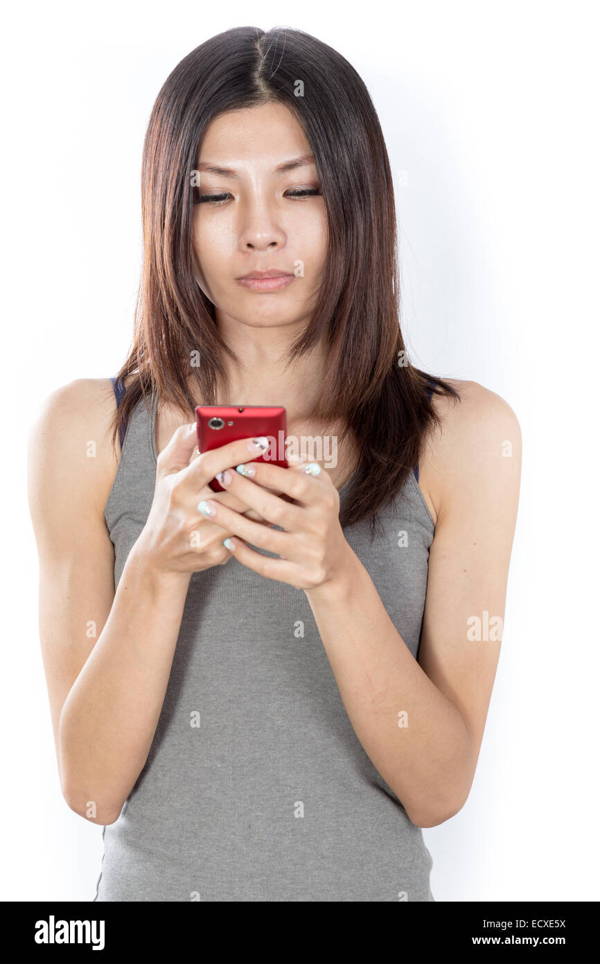 Chinese woman texting hi-res stock photography and images - Alamy
