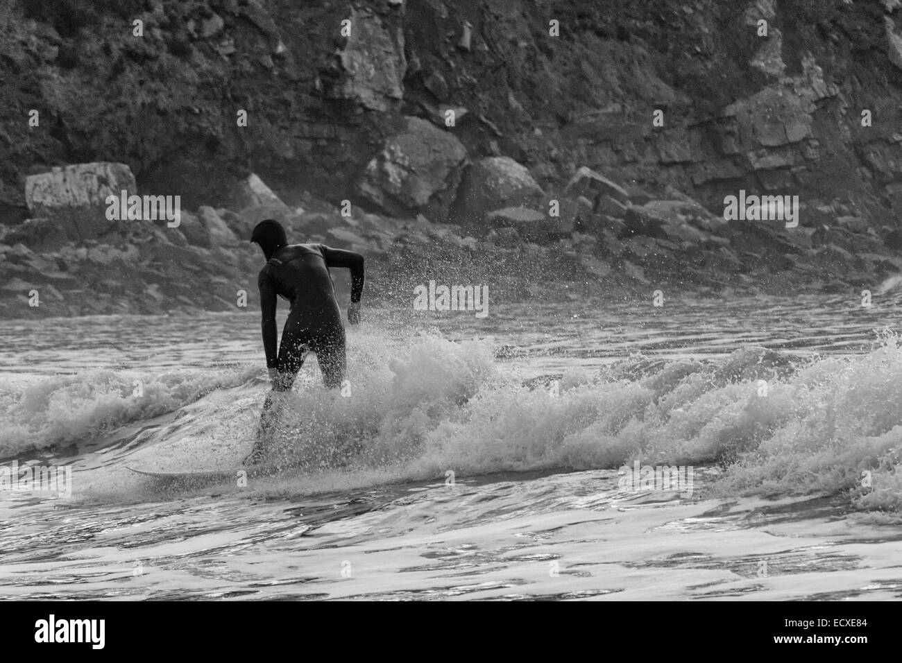 Good conditions for surfing in North Wales Stock Photo - Alamy
