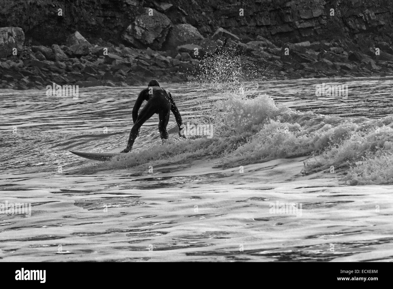 Good conditions for surfing in North Wales Stock Photo - Alamy
