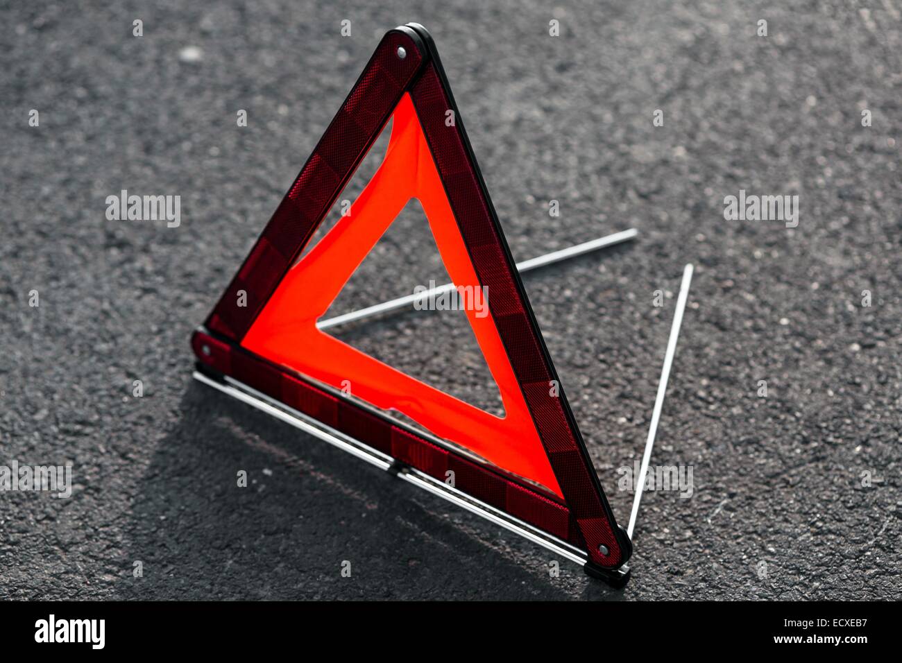 Red triangle of a car Stock Photo - Alamy