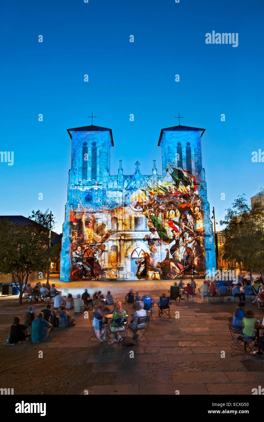 Saga light show in San Antonio, TX Stock Photo - Alamy
