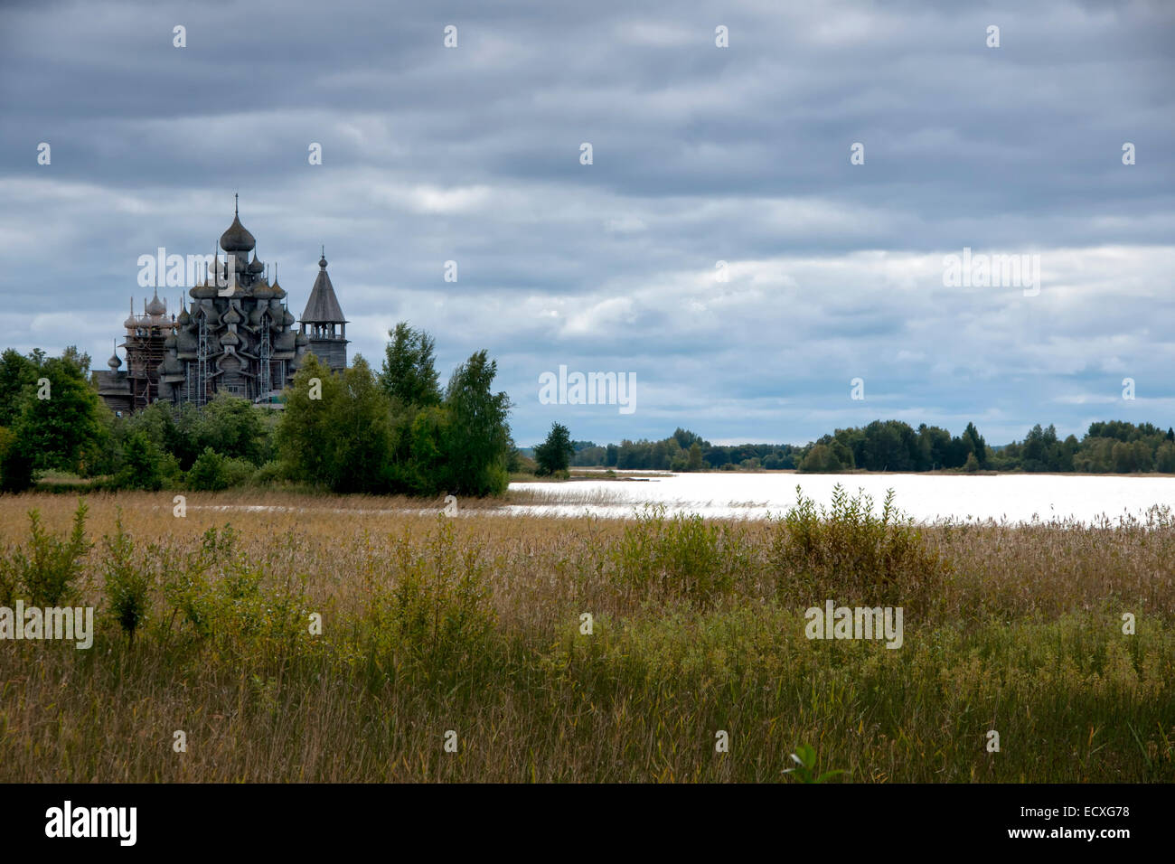 Church of the Transfiguration at Kizhi Island on lake Onega in Northern ...