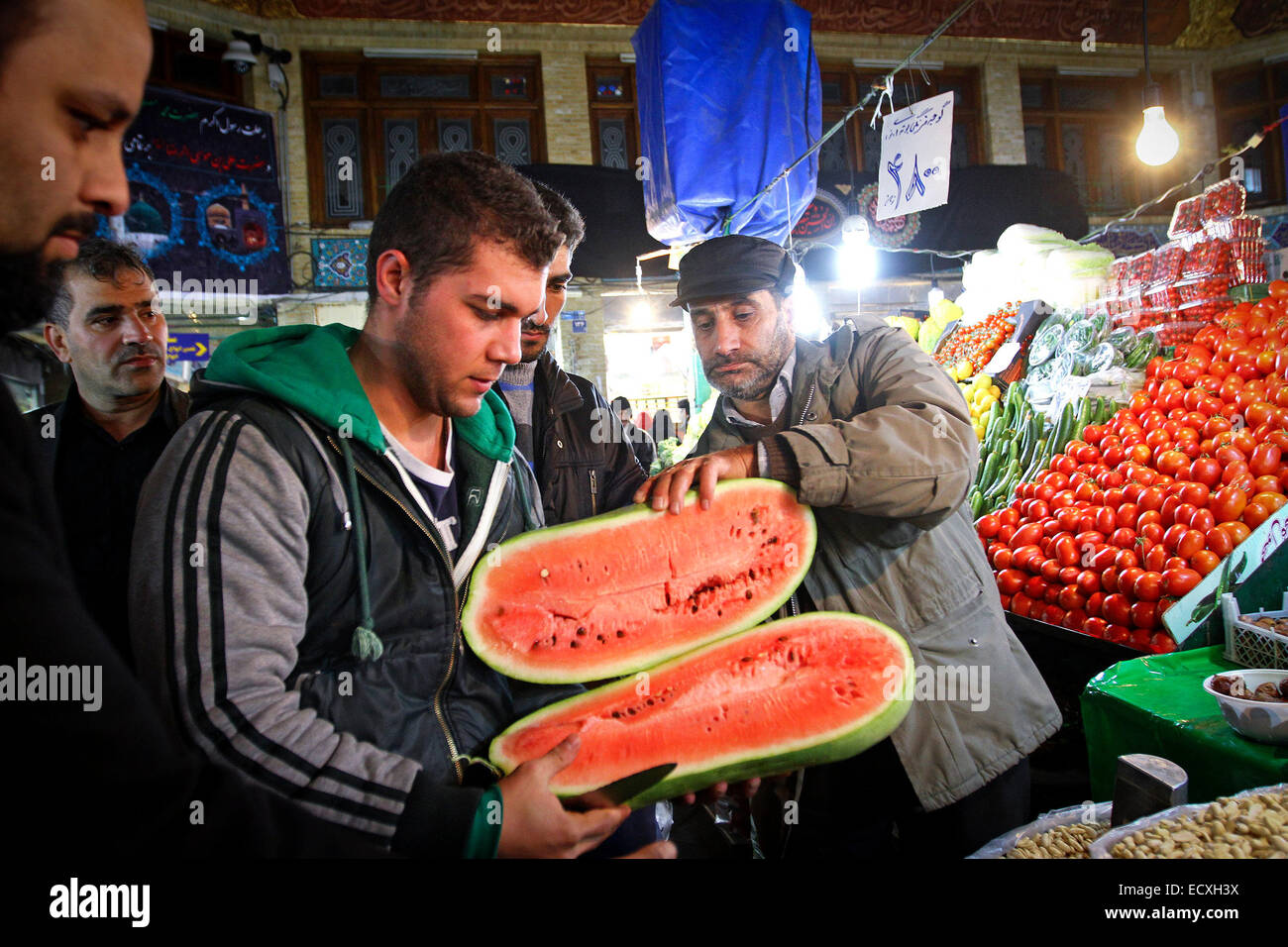Tehran, Iran. 21st Dec, 2014. People buy watermelon for Yalda Night at ...