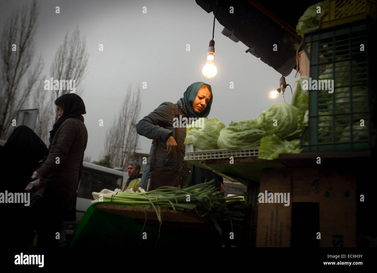 Tehran, Iran. 21st Dec, 2014. A woman shops for Yalda Night at the ...