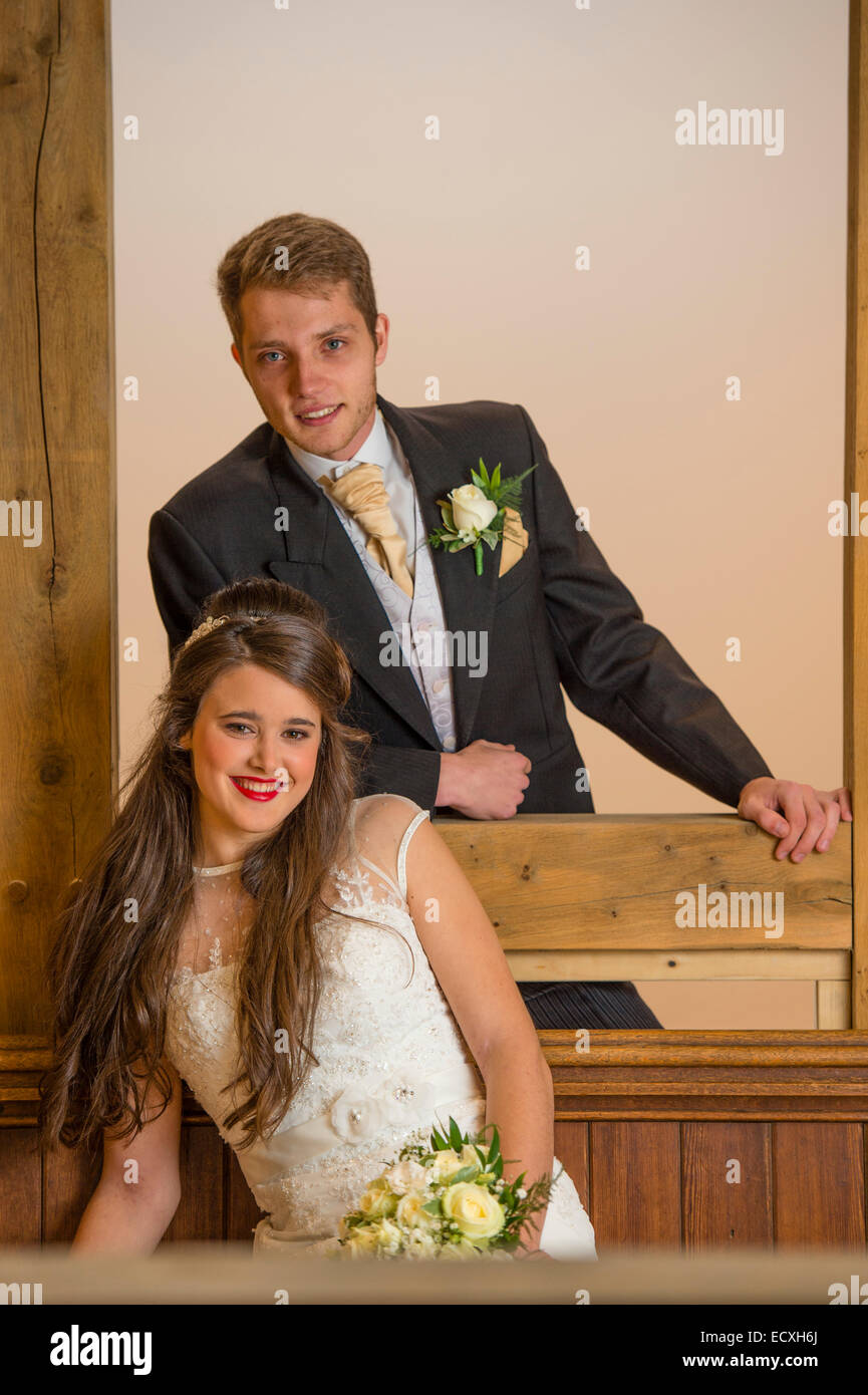 Getting married / Wedding day UK: the happy young pretty bride and ...