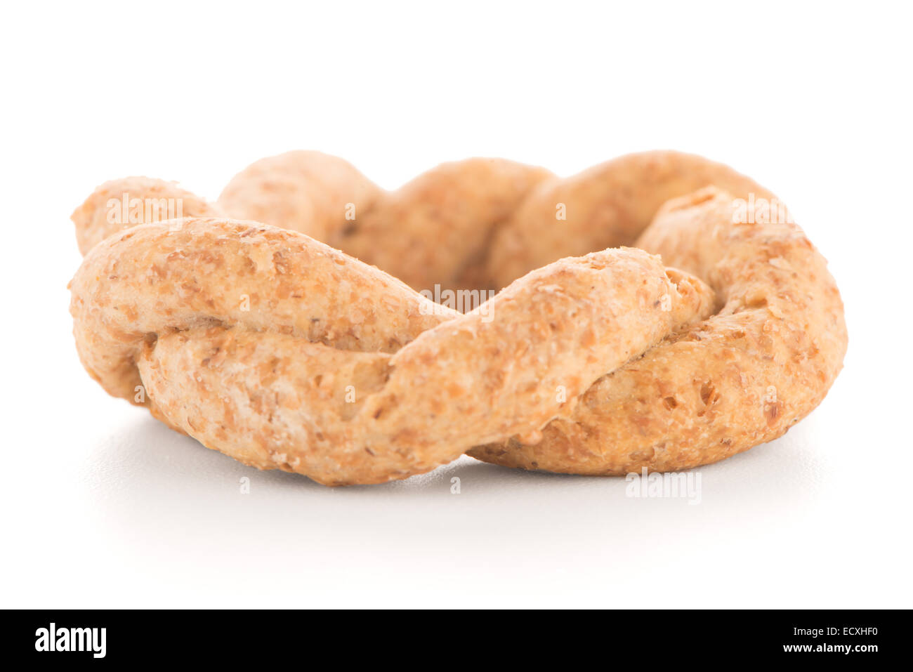 Tasty round olive cracker on white background Stock Photo - Alamy