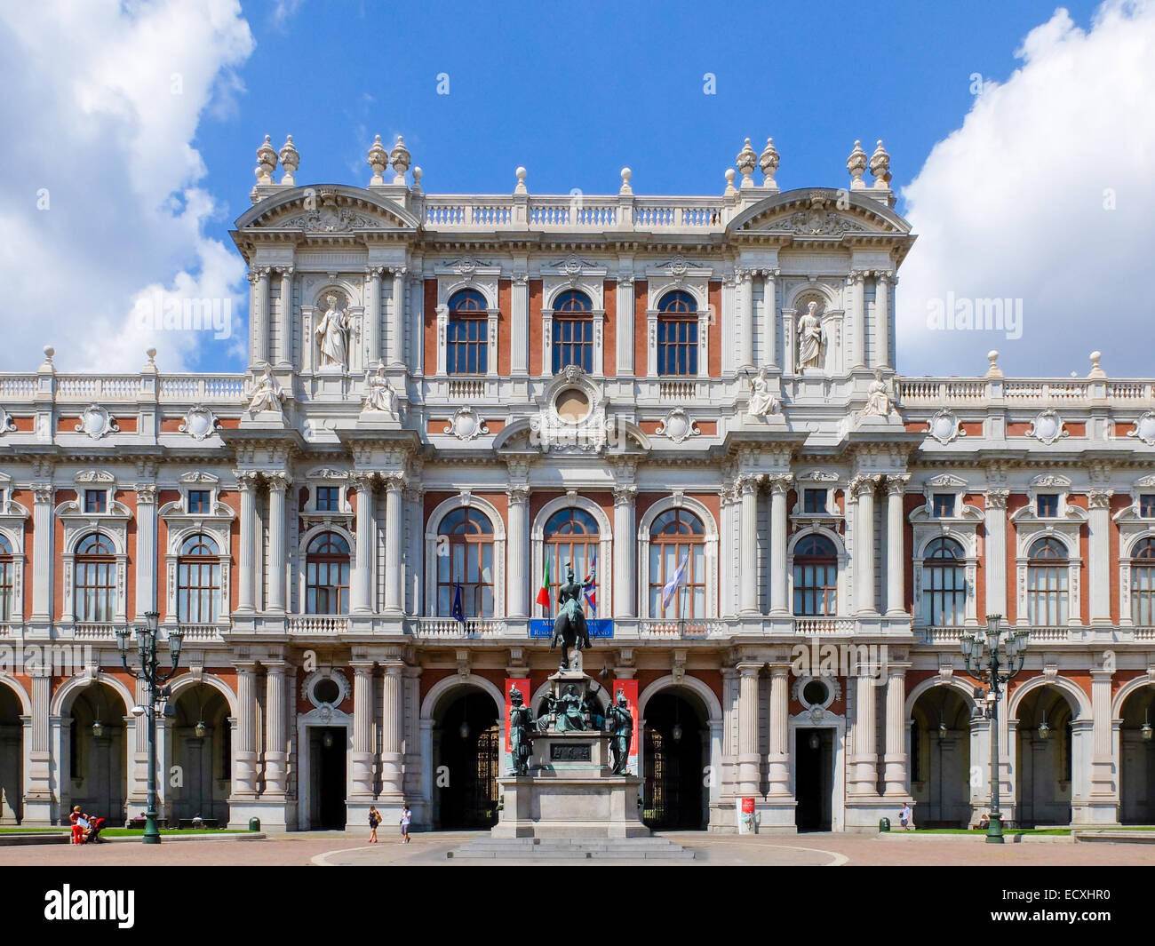 Back facade of Palazzo Carignano, that hosts the Museum of the ...