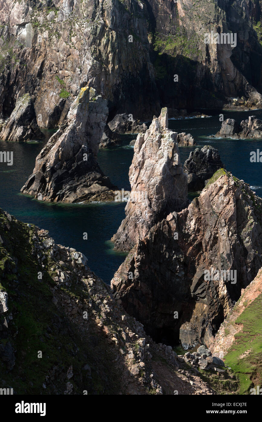 Mangersta or Mangurstadh beach and sea stacks on the Isle of Lewis and ...