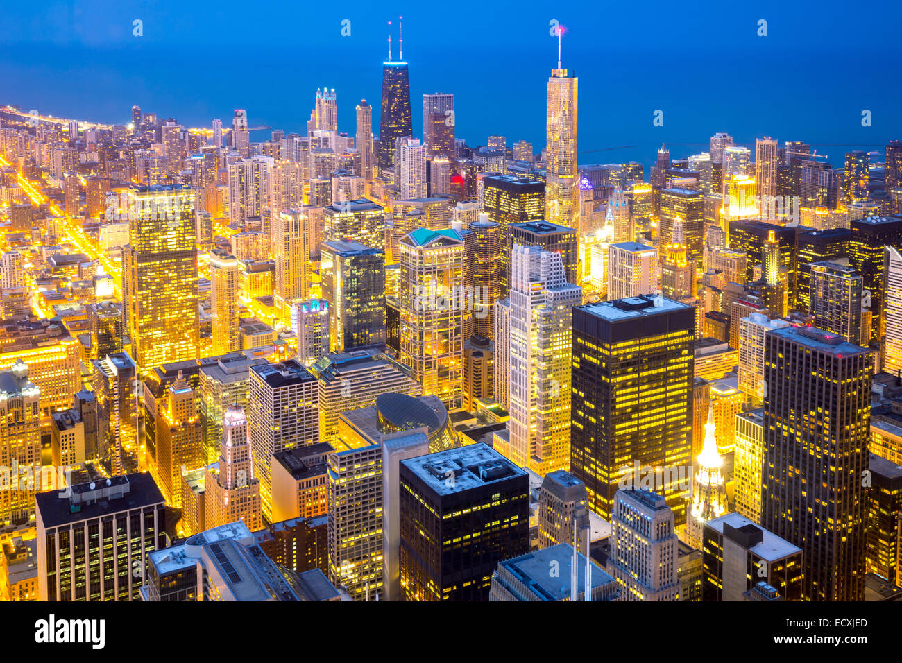 Aerial view chicago waterfront willis hi-res stock photography and ...