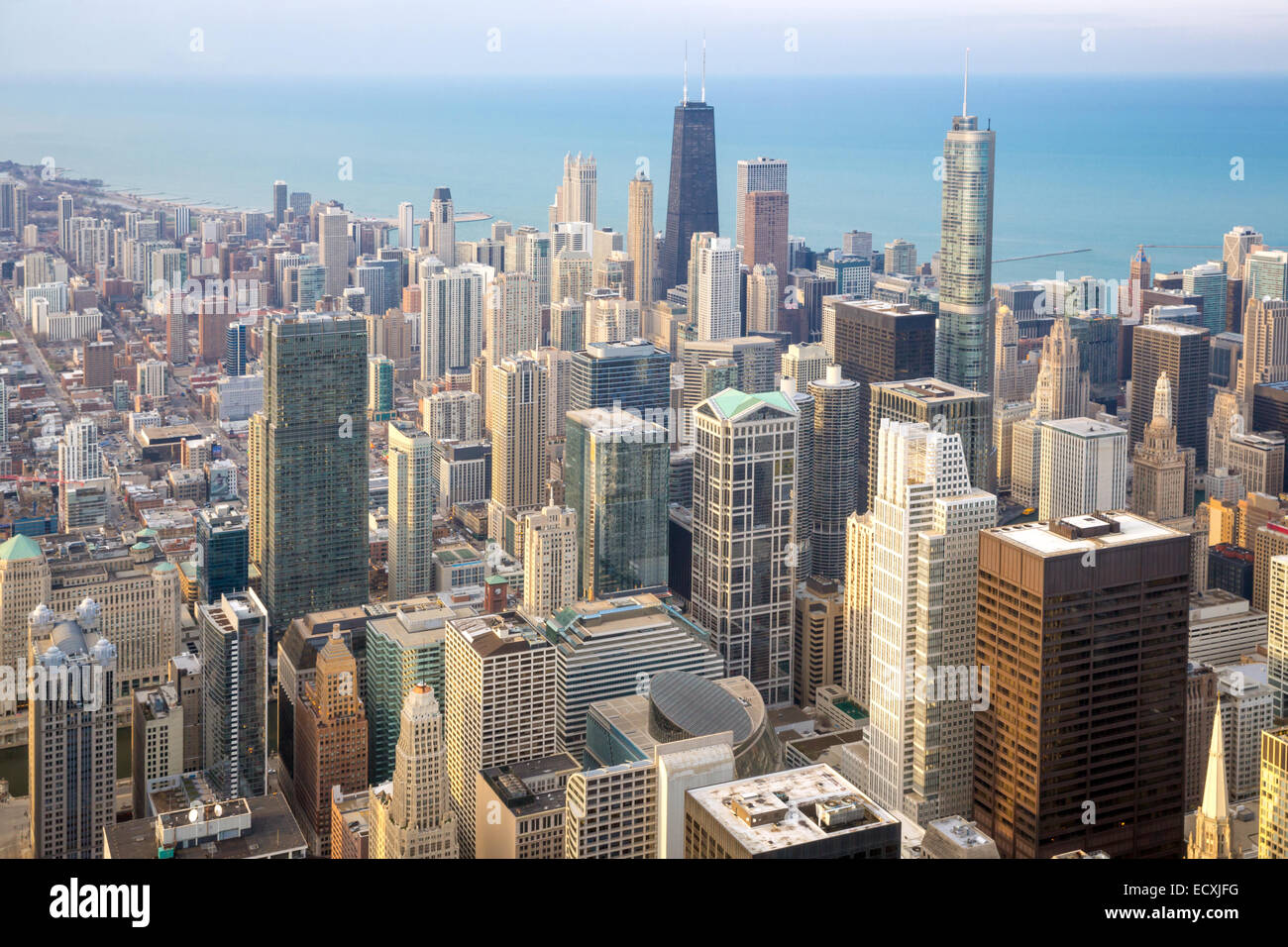 Aerial view chicago waterfront willis hi-res stock photography and ...