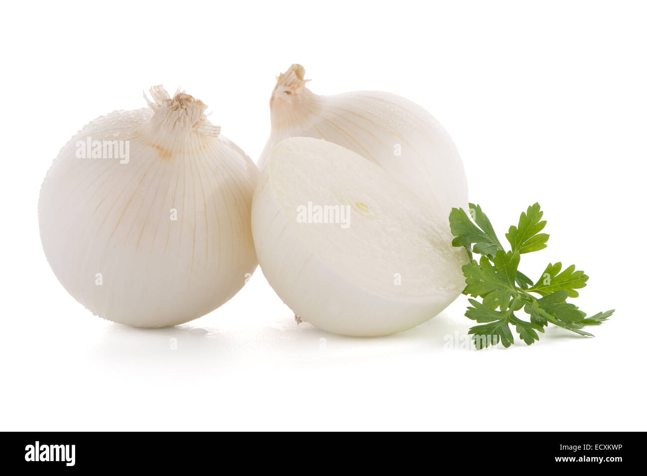 Two onions isolated on white background Stock Photo - Alamy