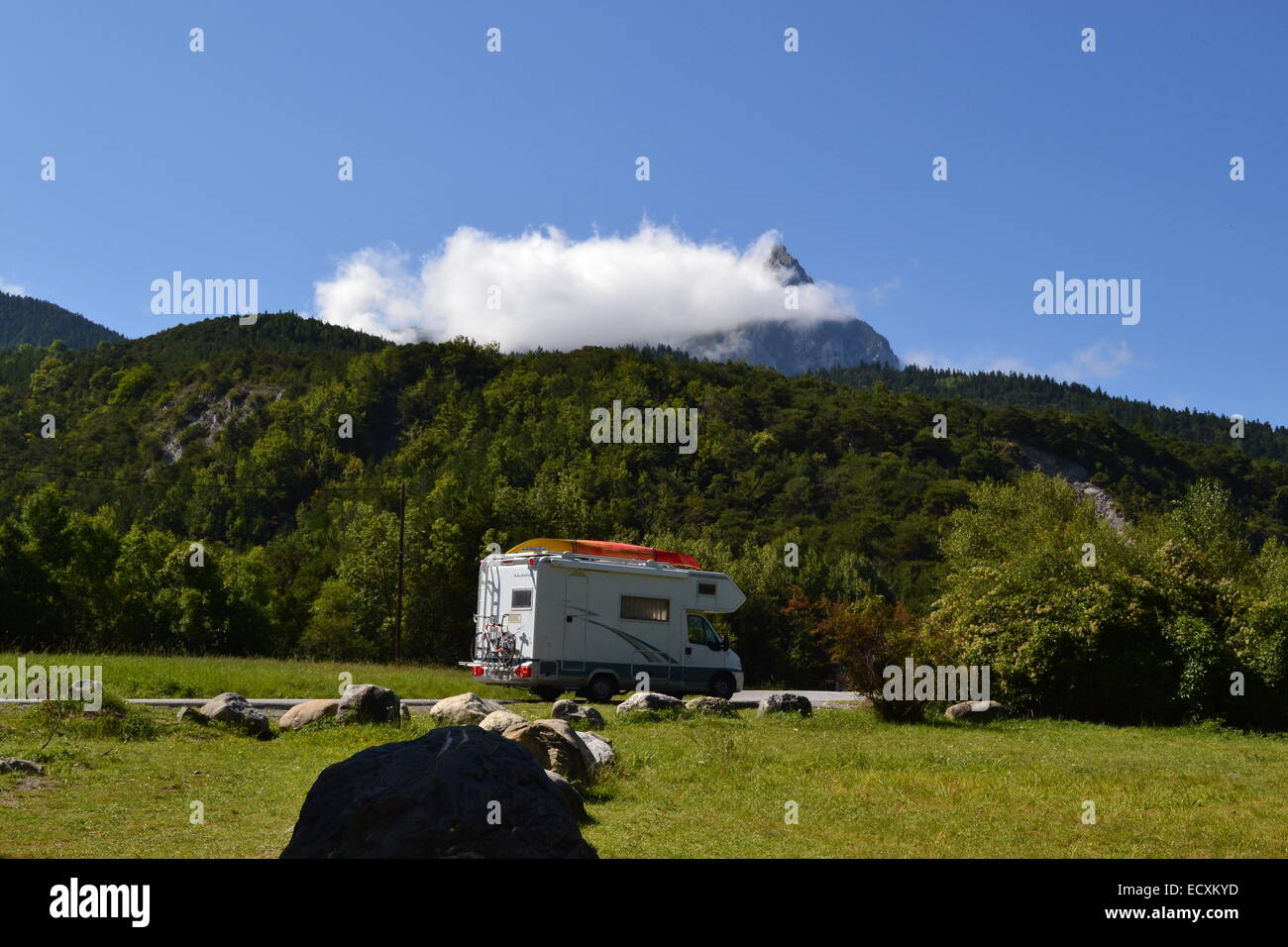 Motorhome , French Alps Stock Photo - Alamy