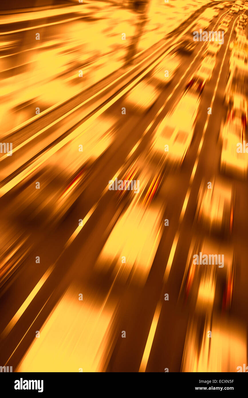 fast cars on a highway (orange look Stock Photo - Alamy