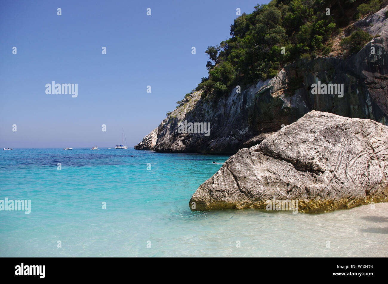Beach "Cala Goloritze" in Sardinia. This beautiful bay is located on ...