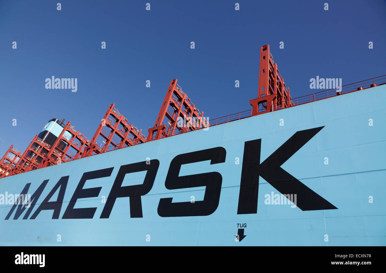 Maersk Line's triple-E ship Majestic Maersk at the Langelinie pier in ...