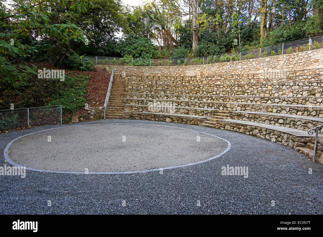 The amphitheatre in Trebah Gardens near Falmouth, Cornwall, UK Stock ...
