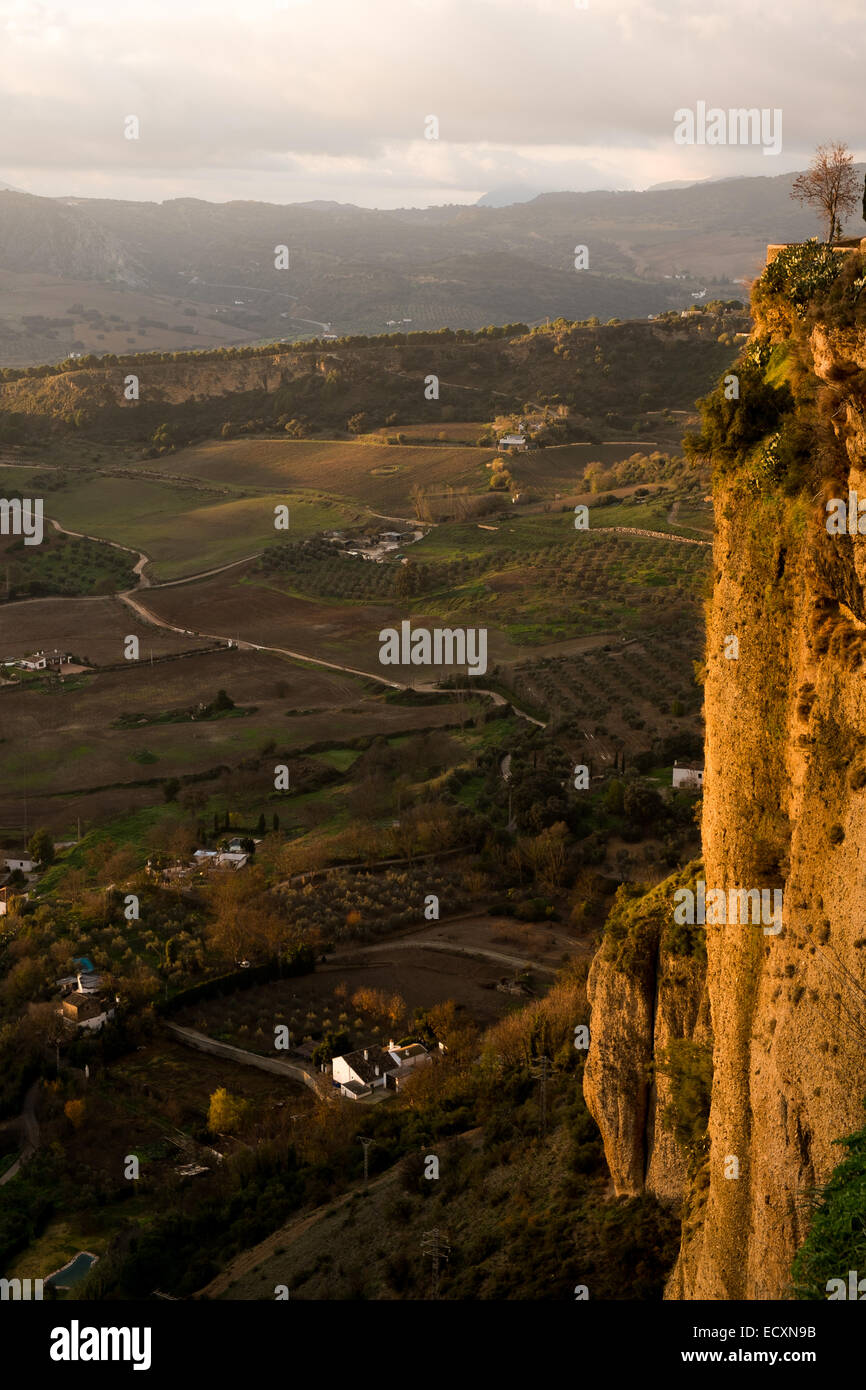 A view of the valley in Ronda, Spain at sun set Stock Photo - Alamy