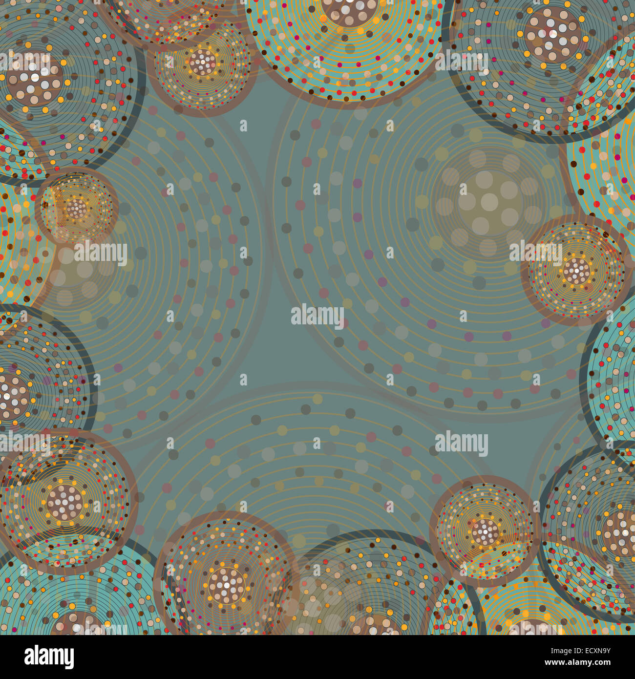 Circles background pattern retro frame. Vintage vector Stock Photo - Alamy