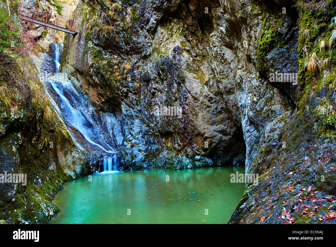 Landscape with a waterfall in a canyon, in the autumn Stock Photo - Alamy