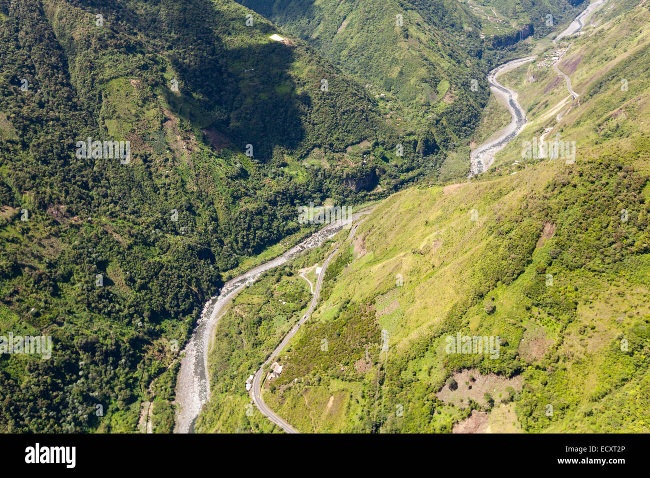 Pastaza River Valley In Ecuadorian Andes And Pan America Road High ...