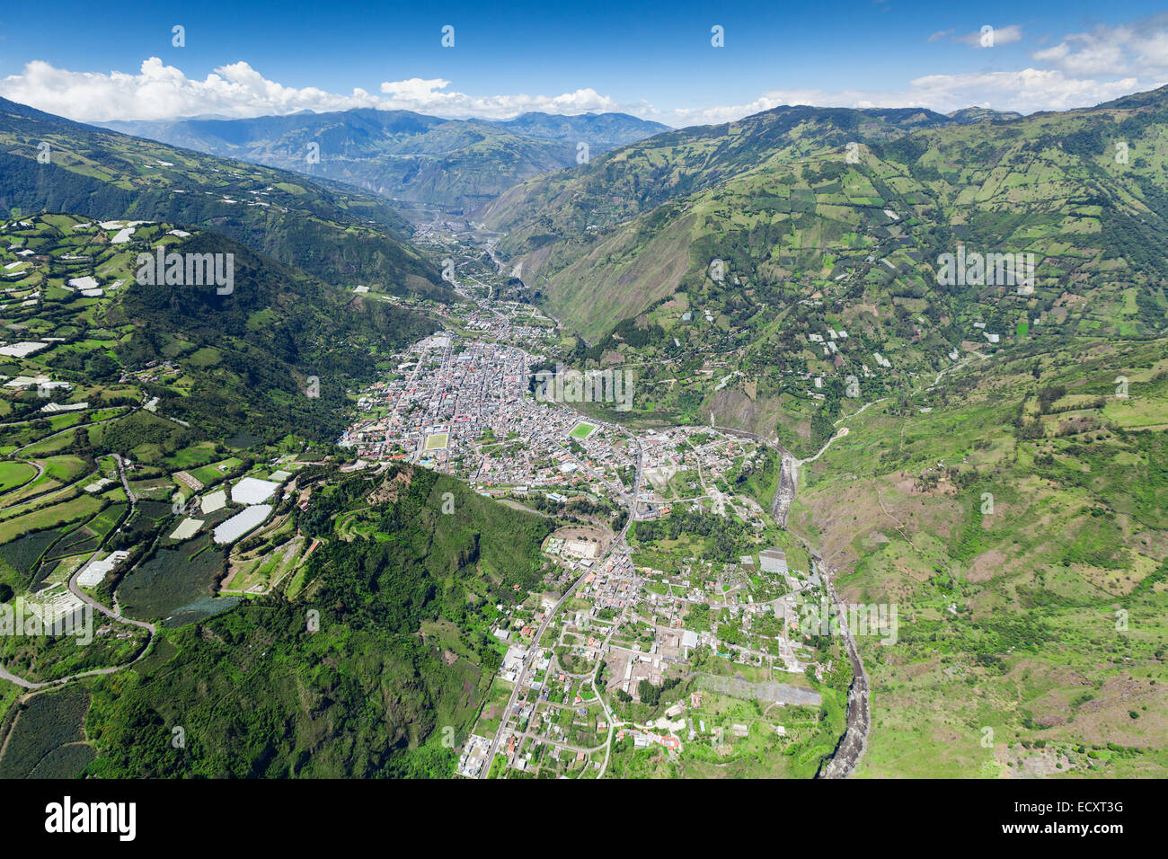 High Altitude Road In Ecuador Crossing Agricultural Landscape Stock ...