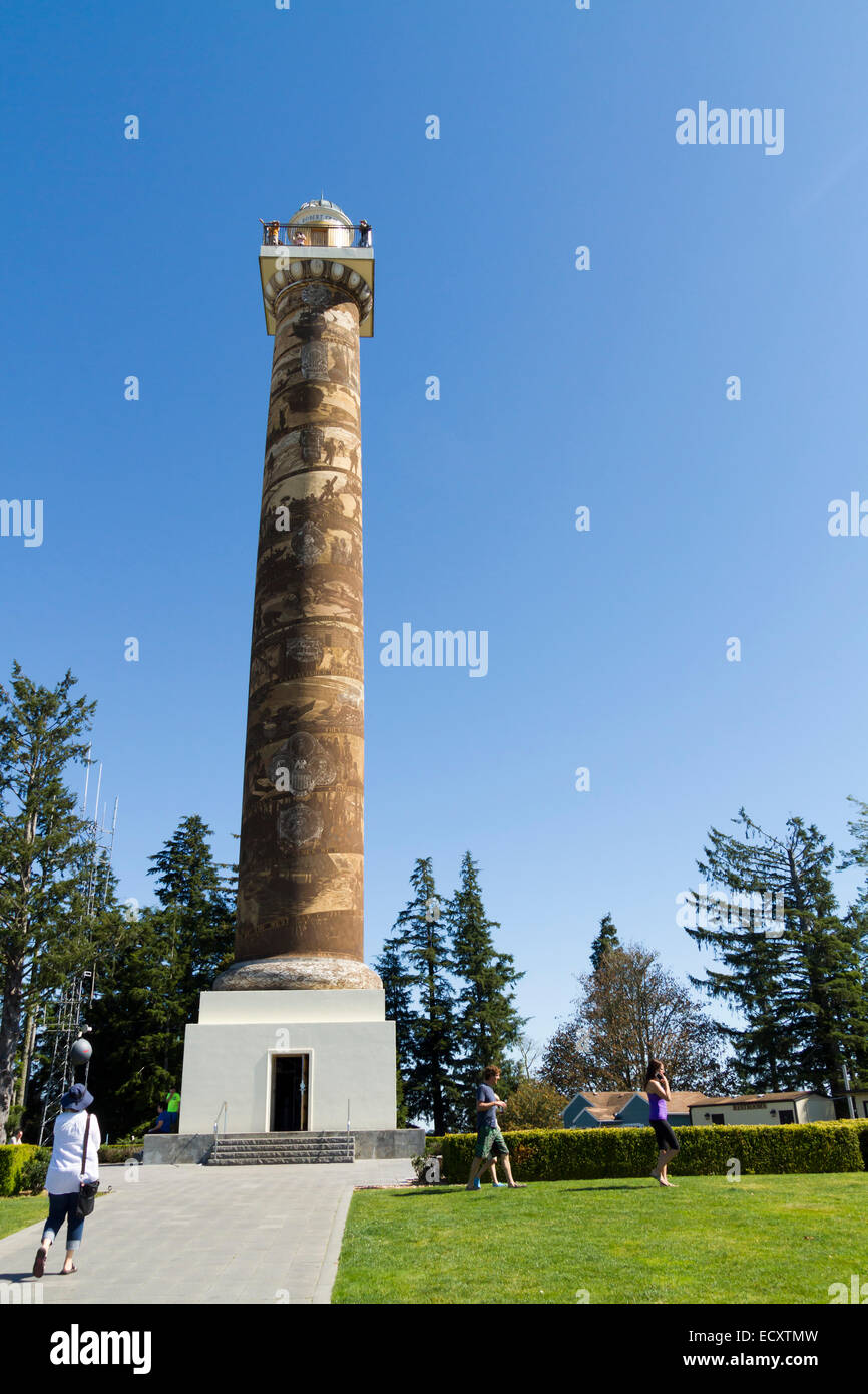 The Astoria Column in Astoria, Oregon Stock Photo - Alamy