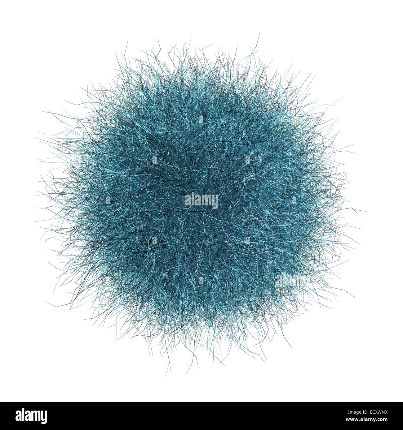 3d blue hairball over white Stock Photo - Alamy