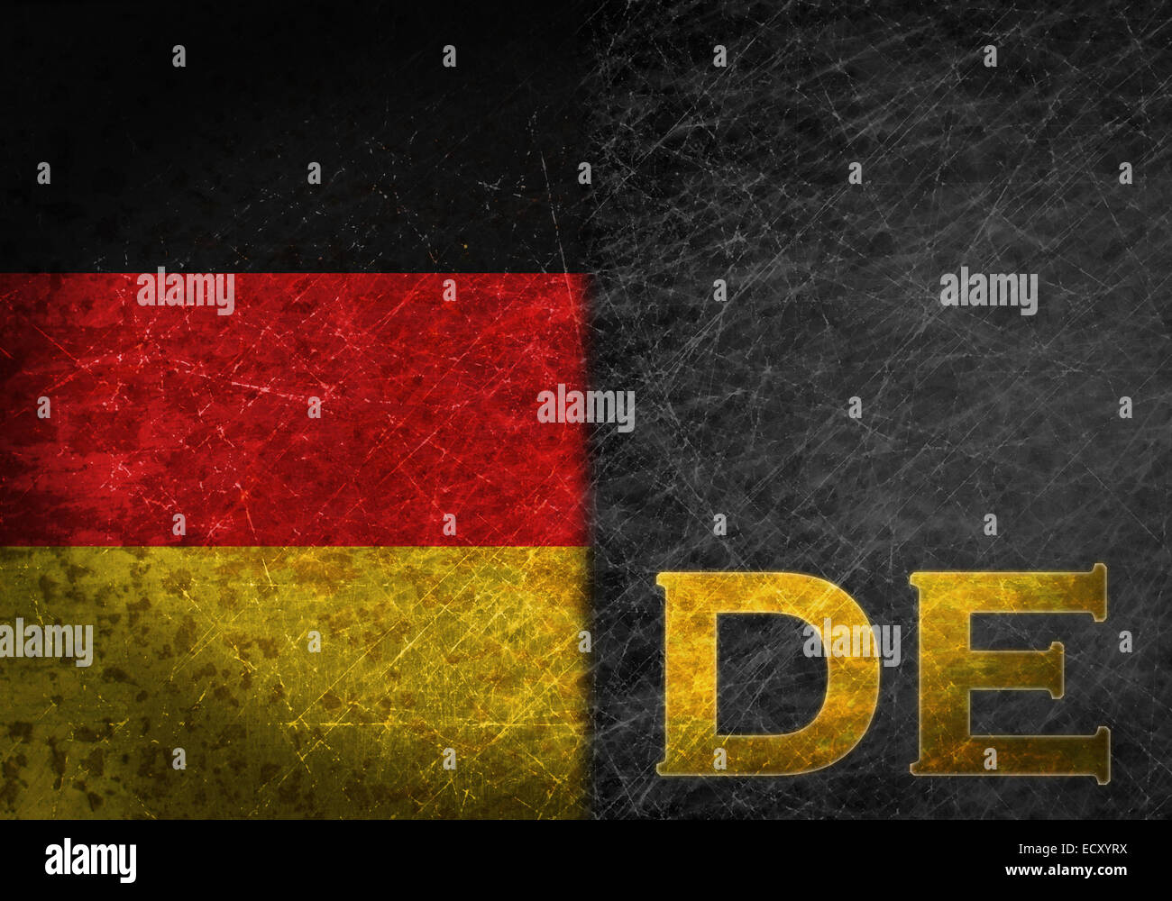 Old rusty metal sign with a flag and country abbreviation - Germany ...