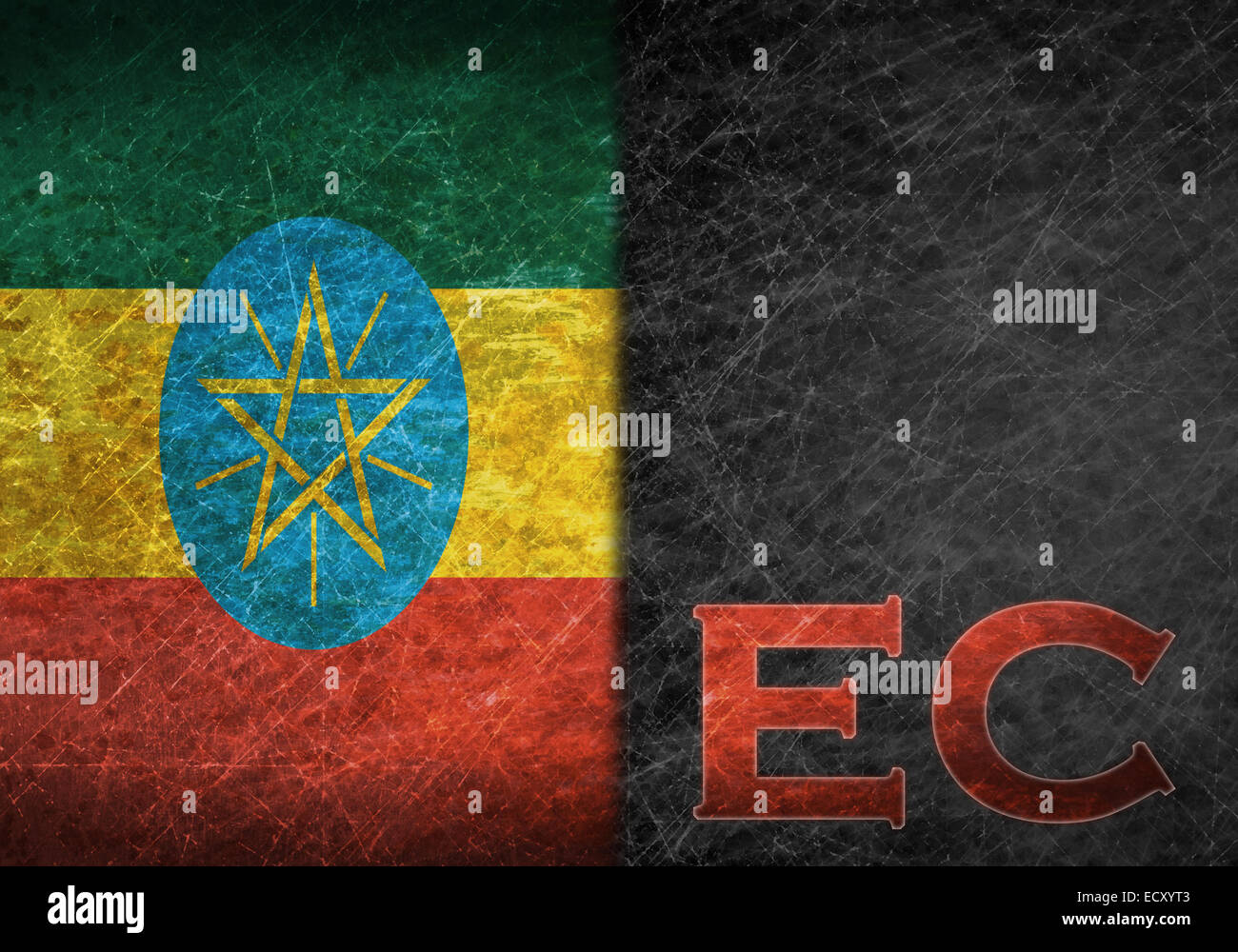 Old rusty metal sign with a flag and country abbreviation - Ecuador ...