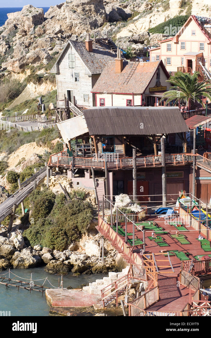 Anchor Bay Popeye Village of sweethaven the Island of Malta Europe ...