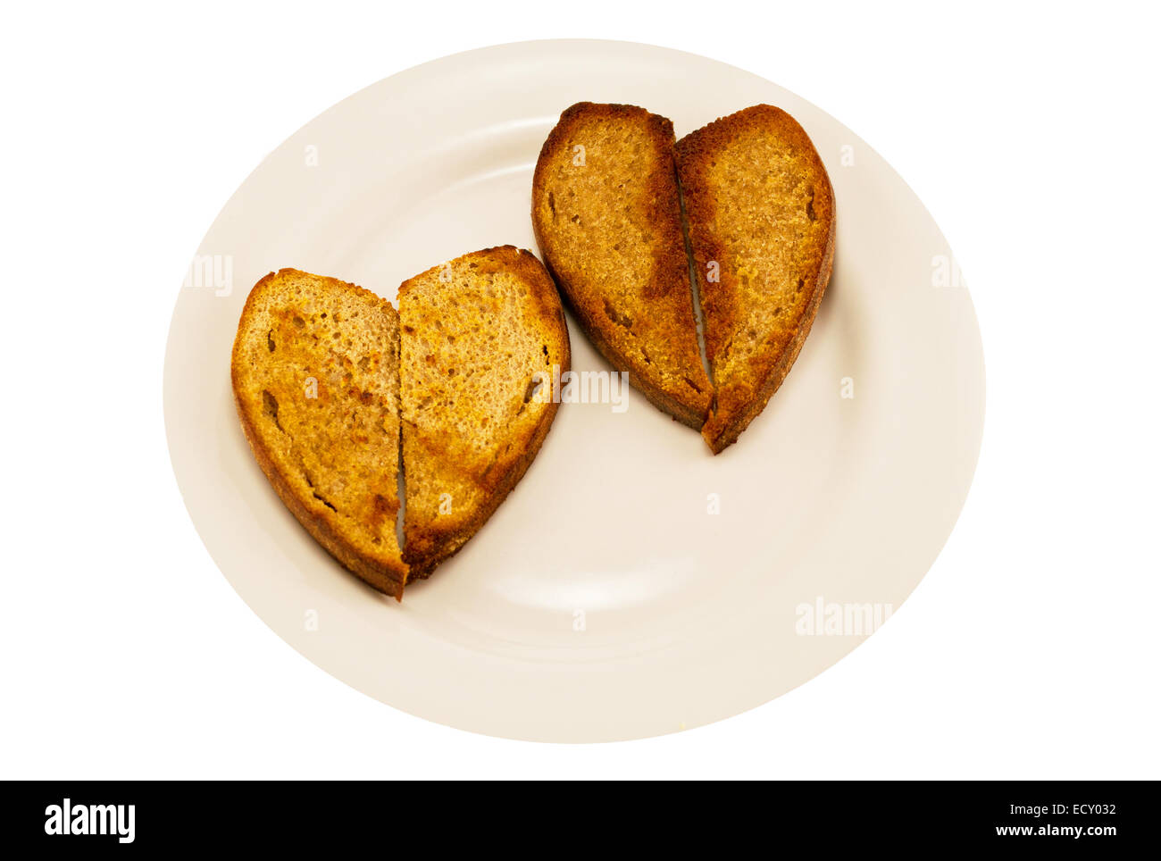 Brown toast two slices plate hi-res stock photography and images - Alamy