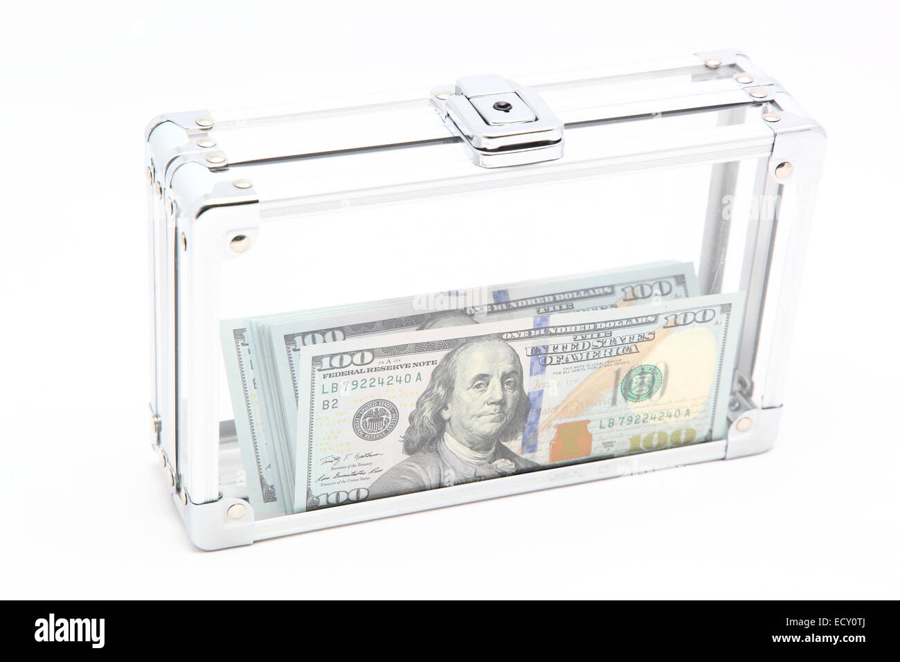 Case with money on a light background Stock Photo - Alamy