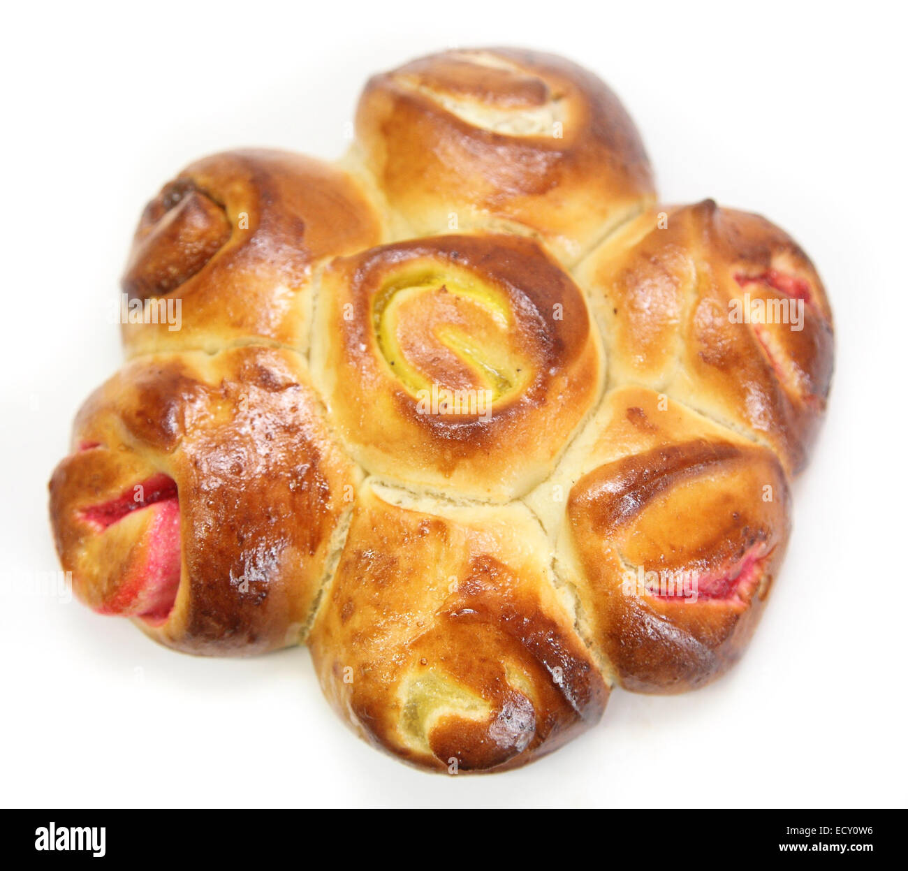 jam bun isolated on white Stock Photo - Alamy