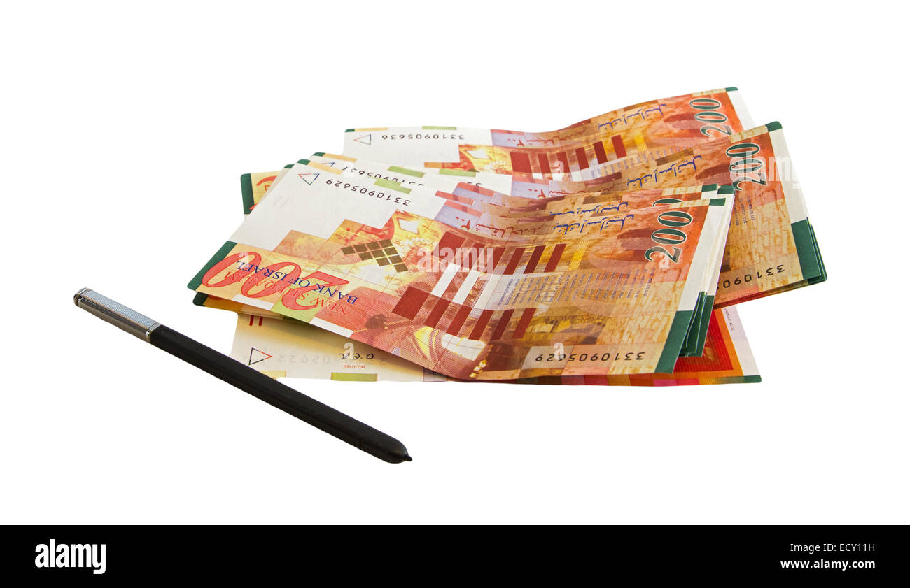 Hundred shekels bills hi-res stock photography and images - Alamy