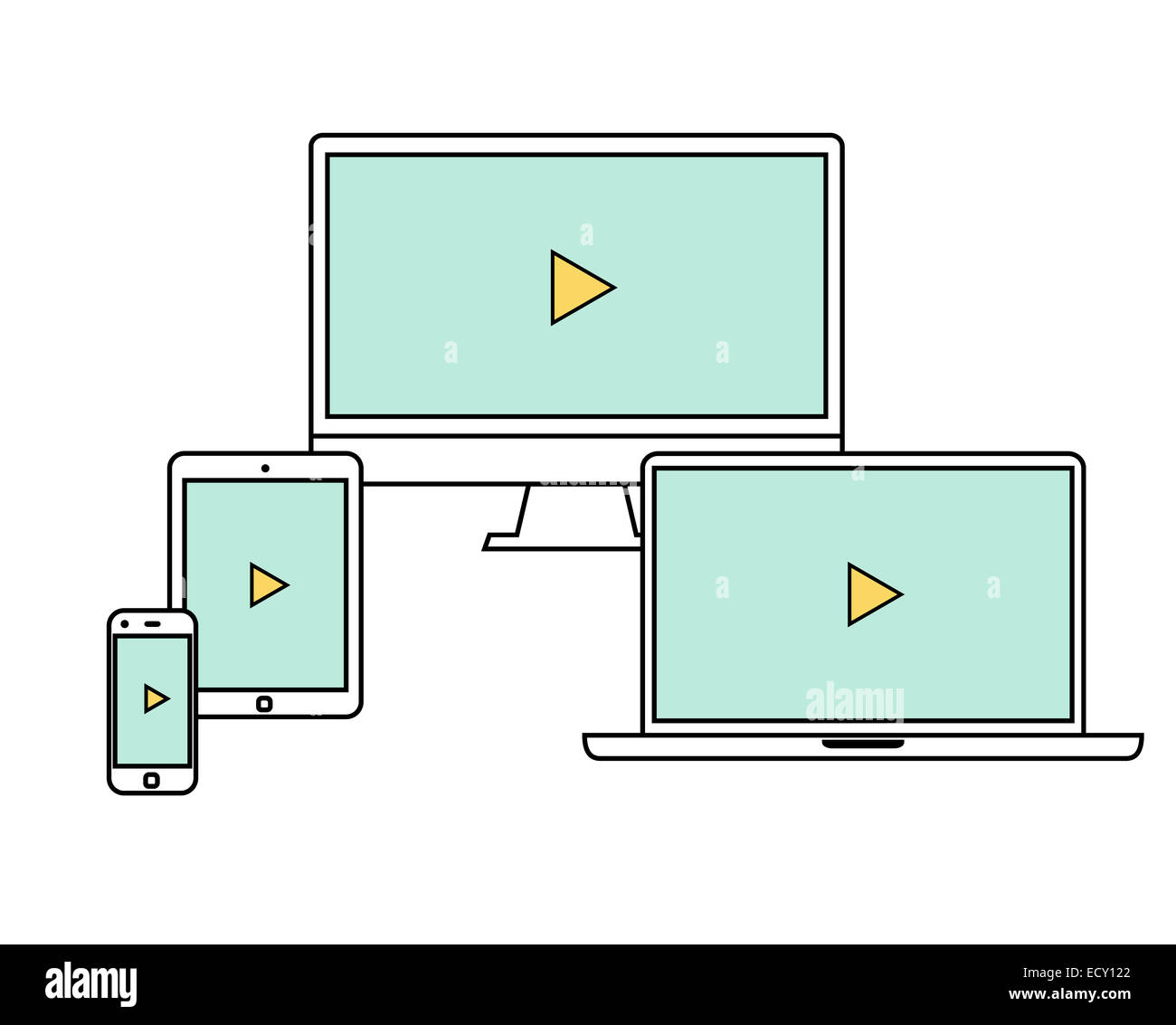 laptop, tablet computer, monitor and smartphone Stock Photo - Alamy