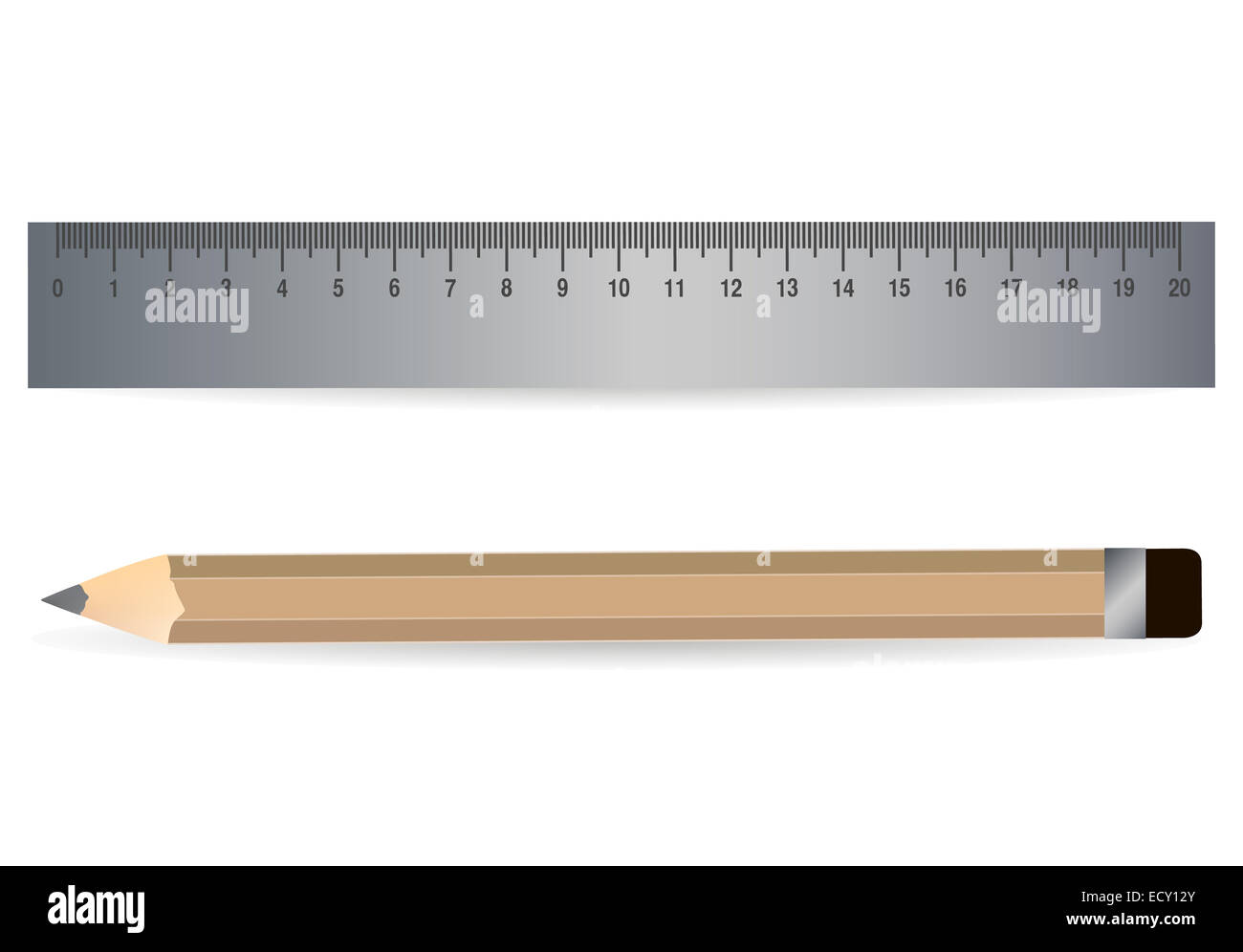 Pencil and steel ruler icon isolated on white Stock Photo - Alamy