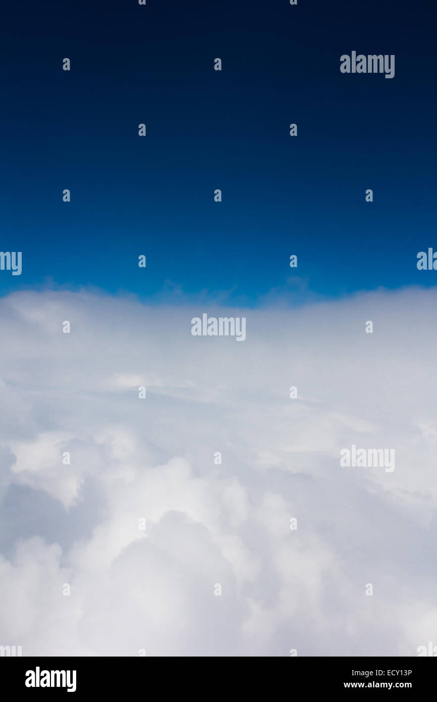 blue sky over cloud layer air view background only Stock Photo - Alamy