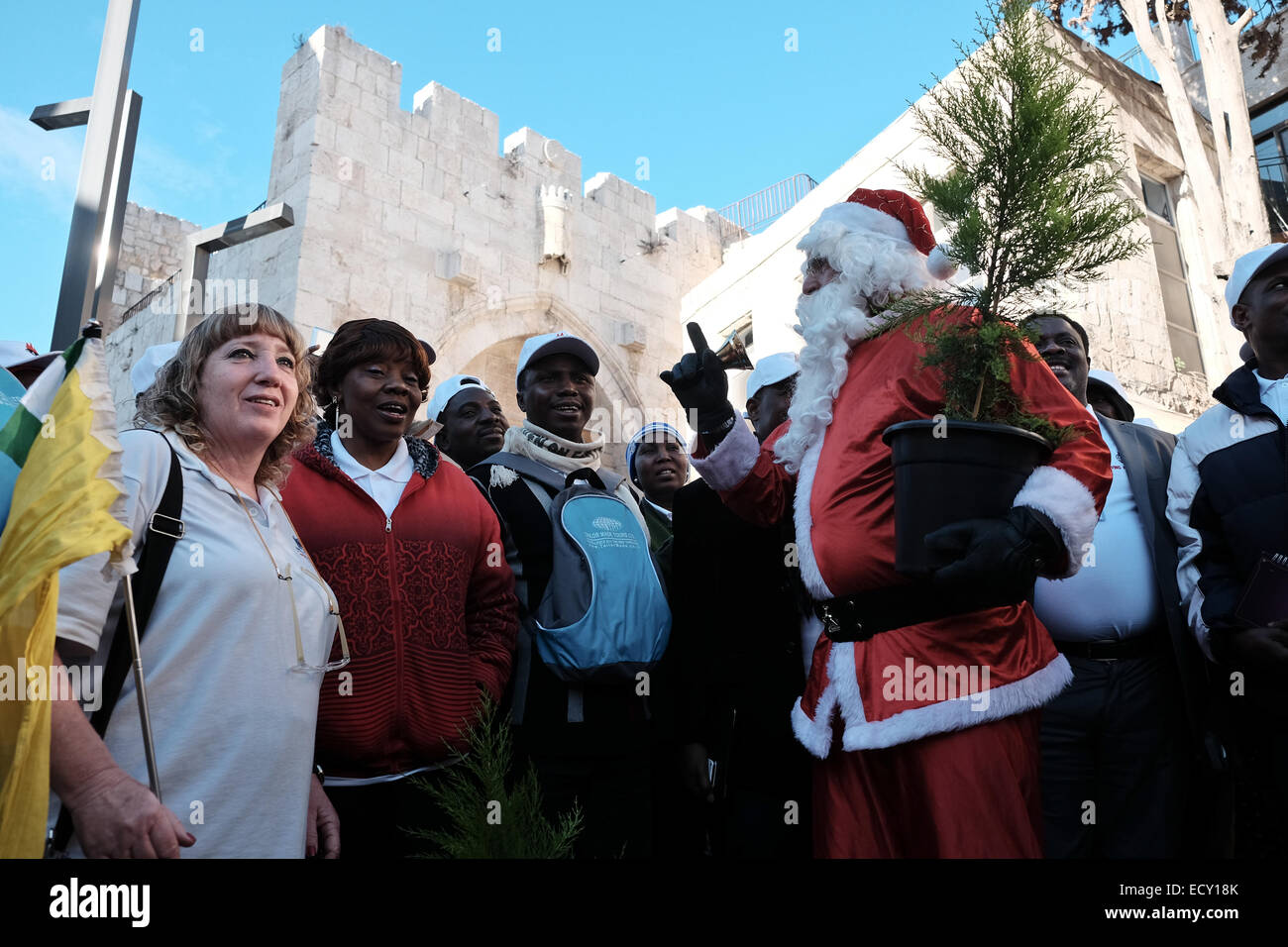 Jerusalem. 22nd Dec, 2014. Santa Claus, or 'Baba Noel' as he is called ...