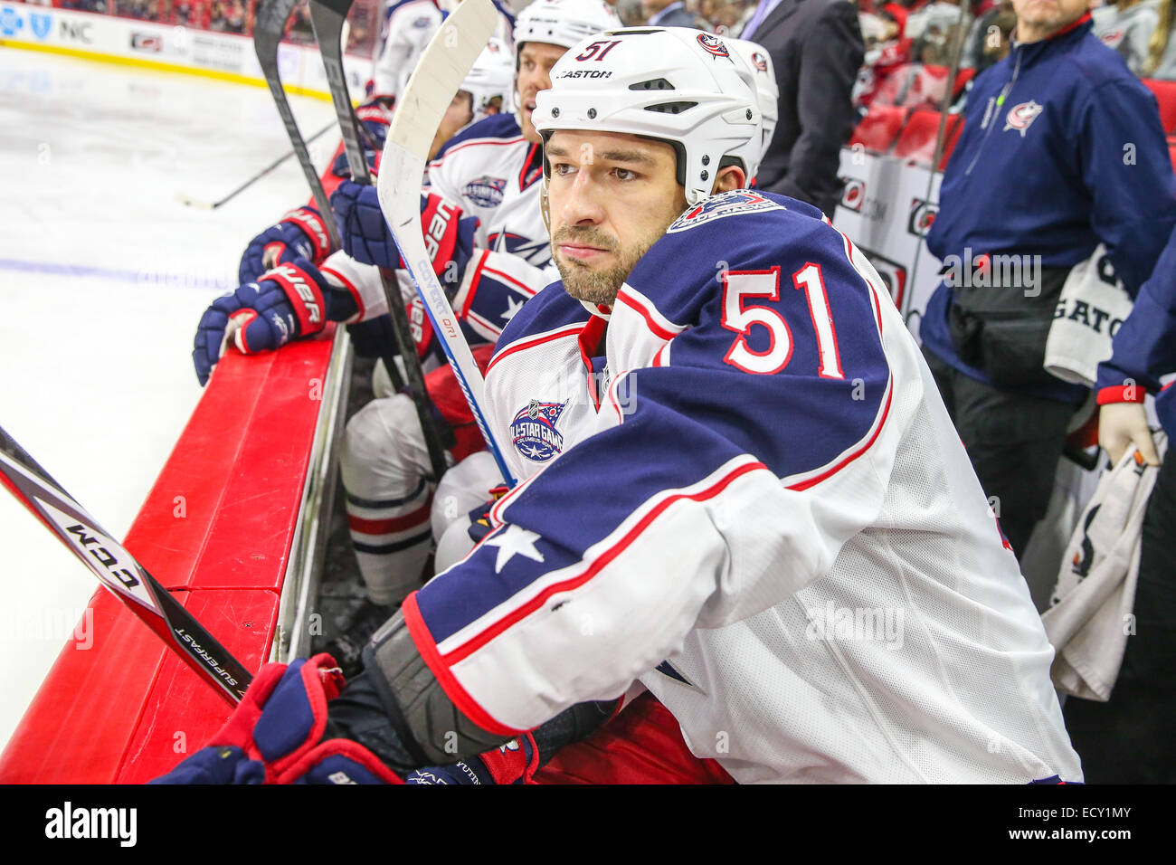 Columbus Blue Jackets defenseman Fedor Tyutin (51) during the NHL game ...